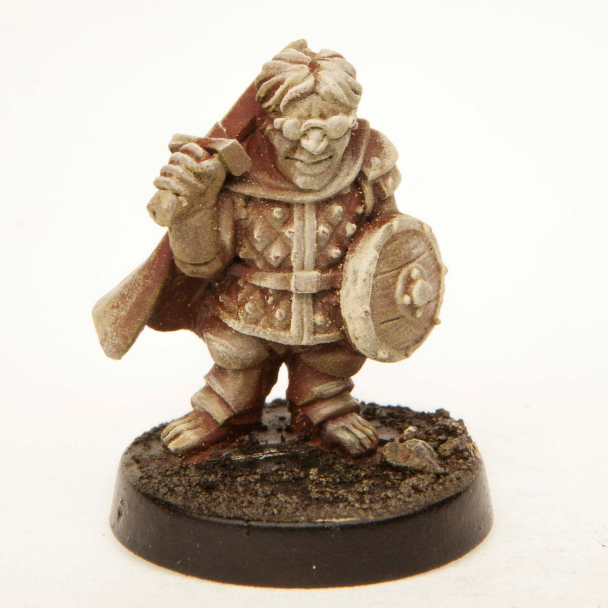 Halfling Soldier with Glasses, 21mm — Stonehaven Miniatures